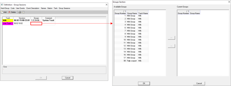 Assign a Group its Own Milking Sessions